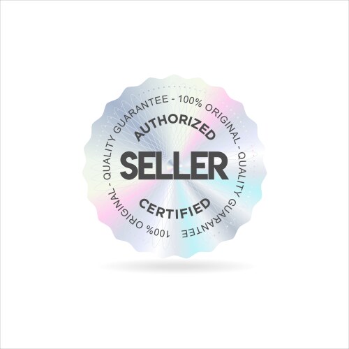 Authorized seller certified gold stamp on white Vector Image