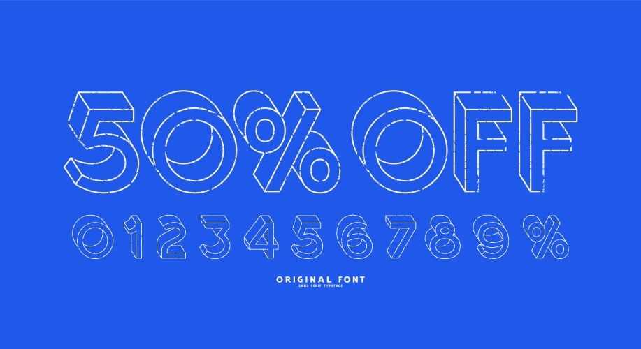 Bulk sans serif font Royalty Free Vector Image