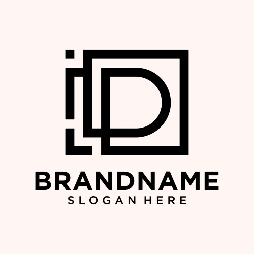 Letter d and lightning logo design inspiration Vector Image