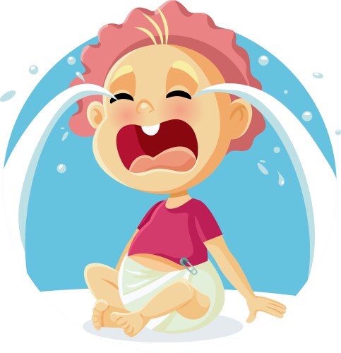 Crying baby twins Royalty Free Vector Image - VectorStock