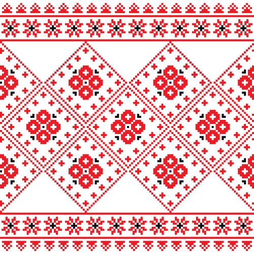 Ukrainian slavic folk knitted emboidery pattern Vector Image