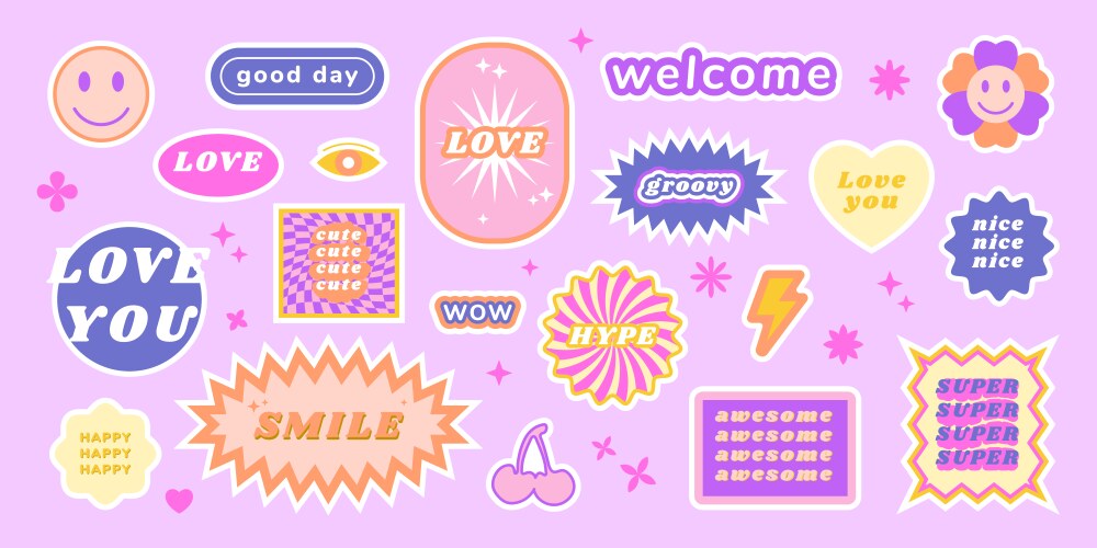 Aesthetic Stickers Vector Images (over 4,500)