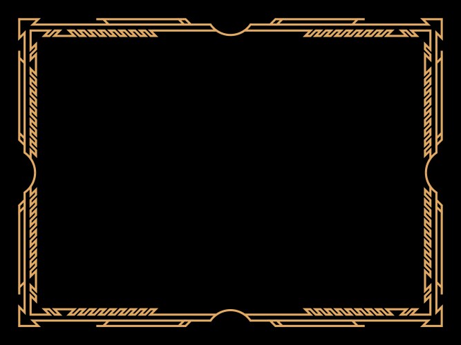 Art deco frame vintage linear border design Vector Image