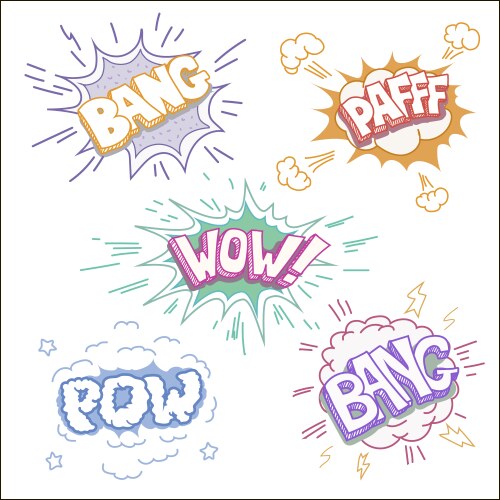 Comic book elements Royalty Free Vector Image - VectorStock