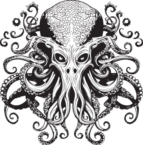 Intricate elegance octopus mandala art icon Vector Image