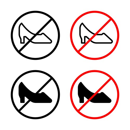 No high heels sign women not allowed Royalty Free Vector