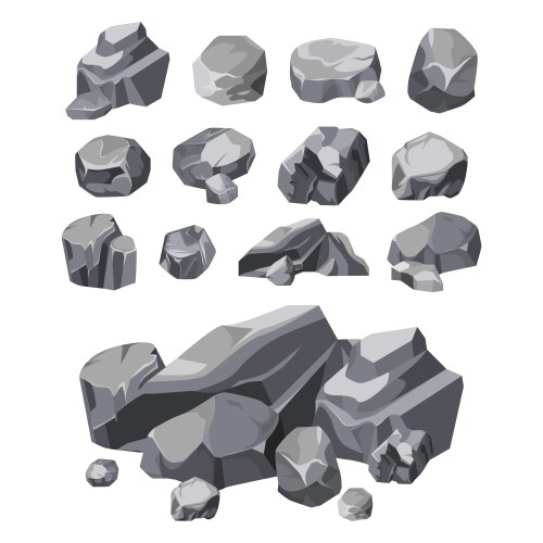 Rock stone set Royalty Free Vector Image - VectorStock
