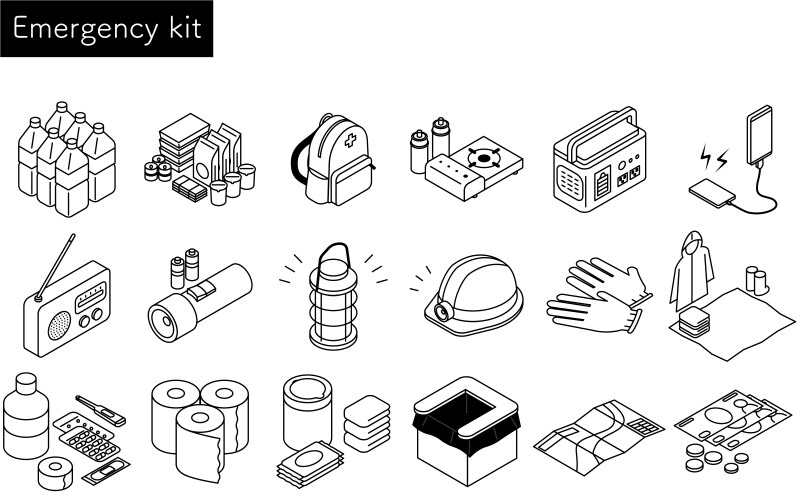 Simple line drawing icon of disaster prevention Vector Image