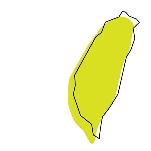 Taiwan simplified map Royalty Free Vector Image