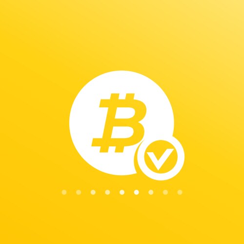 Bitcoin icon digital currency symbol Royalty Free Vector