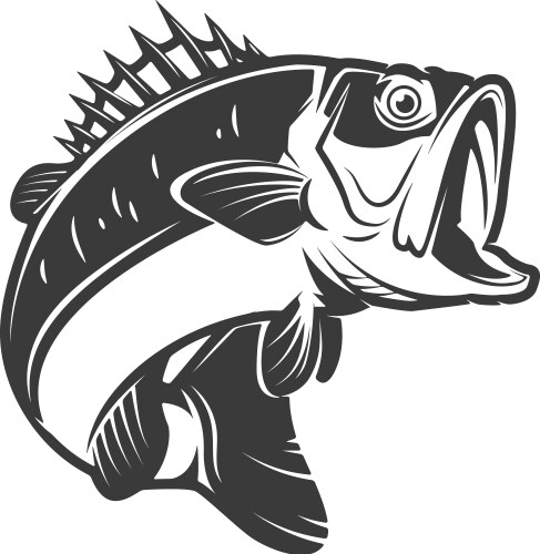 Bass Fish Black and White Vector Images (over 2,400)