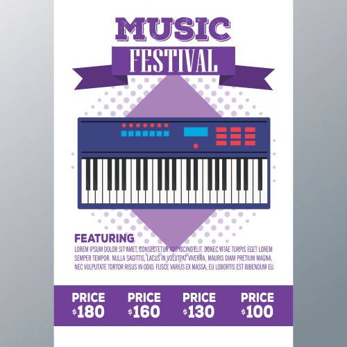 Live music concert promo brochure template Vector Image