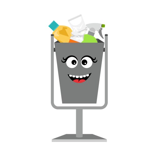 Metal trash icons collection Royalty Free Vector Image