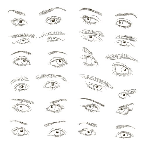 Various male eye shapes Royalty Free Vector Image
