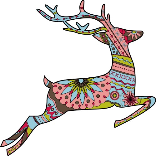 Cartoon deer jumping Royalty Free Vector Image