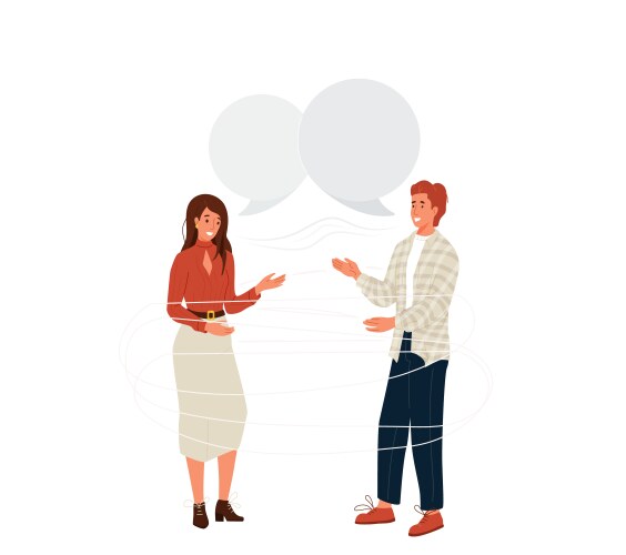 People talk background young man and woman Vector Image