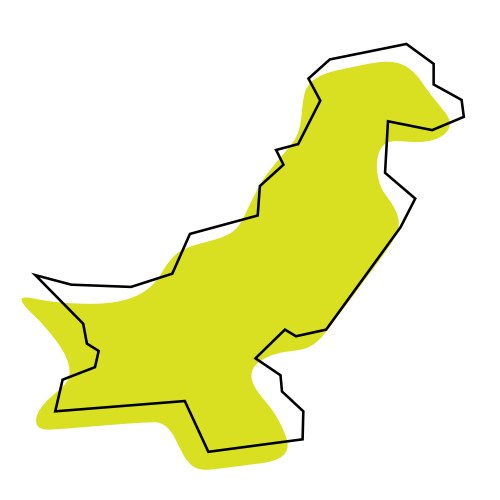 Pakistan simplified map Royalty Free Vector Image