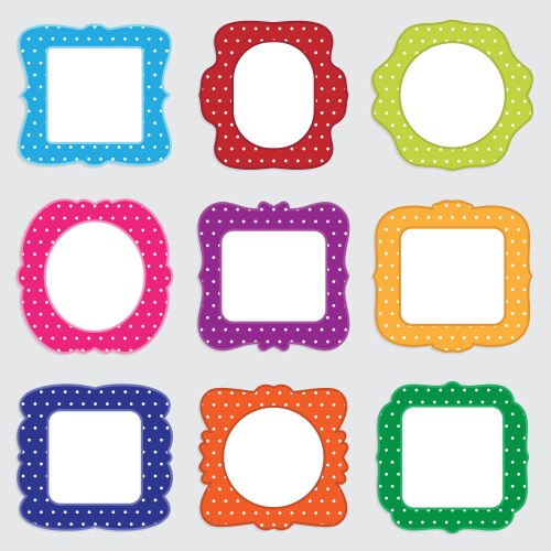 Polka dot labels with cute animals Royalty Free Vector Image