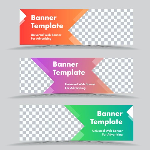 Design standard horizontal web banners Royalty Free Vector
