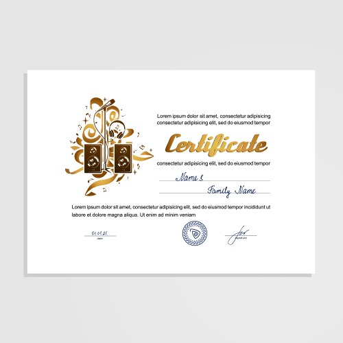 Certificate Border Music Vector Images (over 140)
