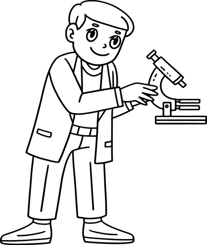 Doctor with blood donation isolated coloring page Vector Image