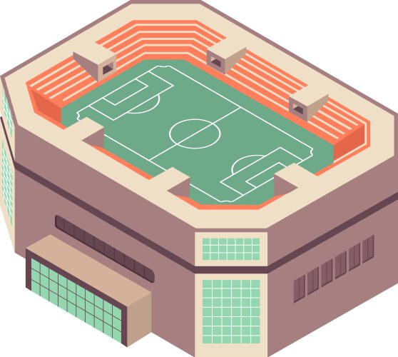 Soccer stadium building with ticket office Vector Image