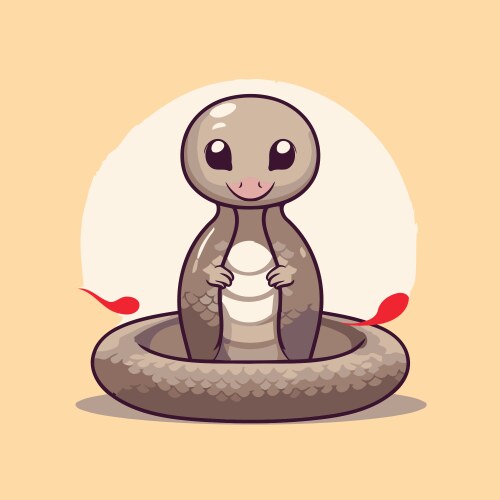 Cute snake singing karaoke cartoon character Vector Image