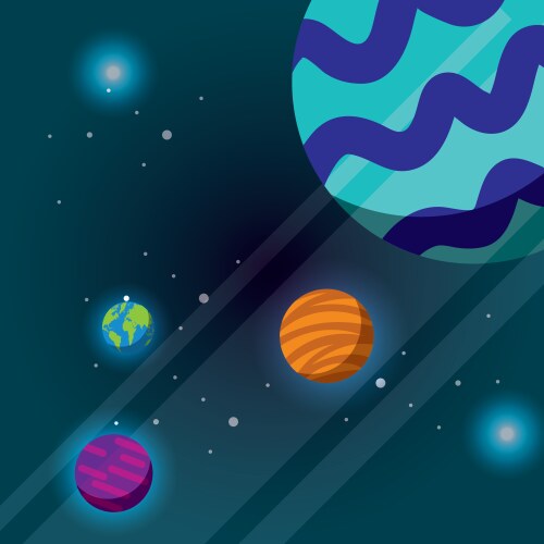 Planets of the solar system space astrology Vector Image