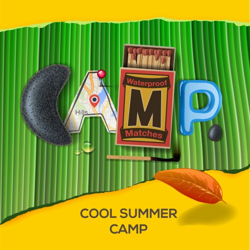 Sports summer training camp themed poster Vector Image