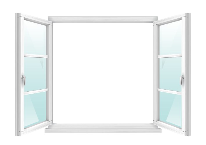 Open window template view Royalty Free Vector Image