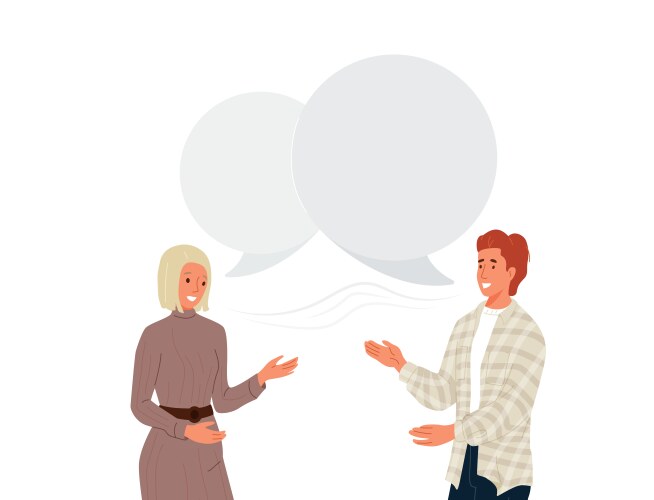 People talk background young man and woman Vector Image