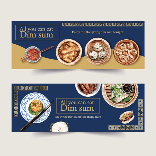 Dim sum flyer design with spring roll dumpling Vector Image Dim sum flyer design with spring roll dumpling Vector Image