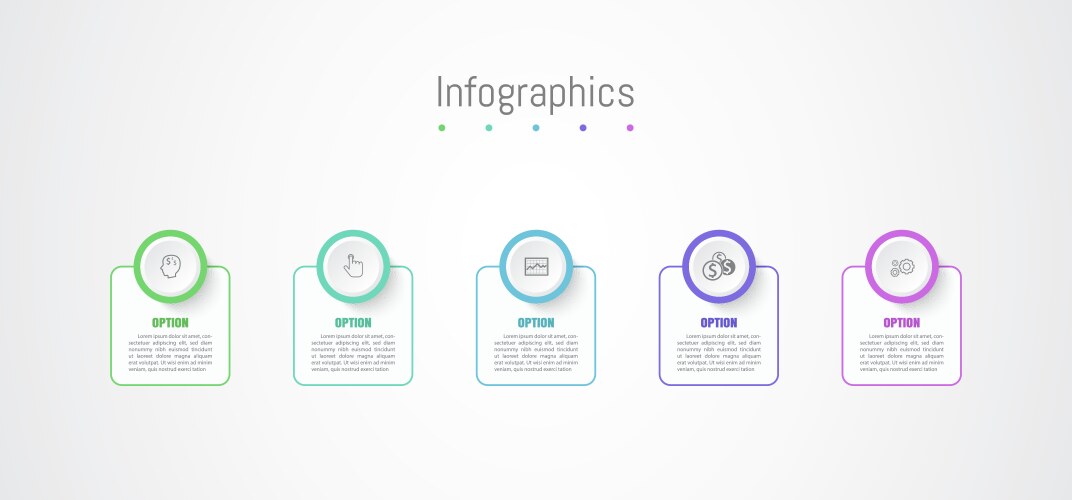 Infographic 5 options design elements Royalty Free Vector