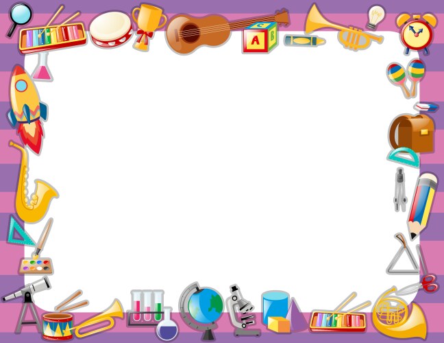 Border template with musical instruments Vector Image