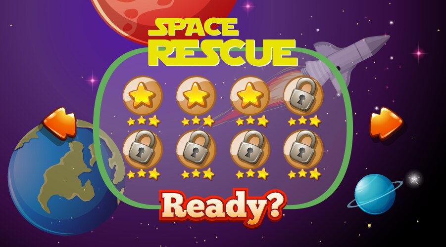 Space maze puzzle game template Royalty Free Vector Image