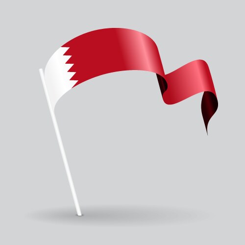 Waving flag of bahrain on white background banner Vector Image