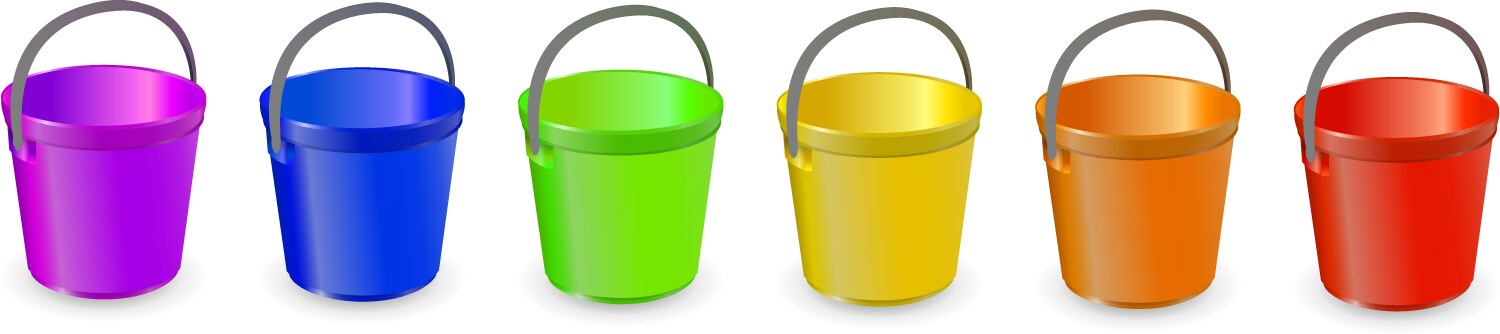 Buckets Royalty Free Vector Image - VectorStock