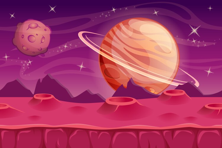 Space background in cartoon style Royalty Free Vector Image