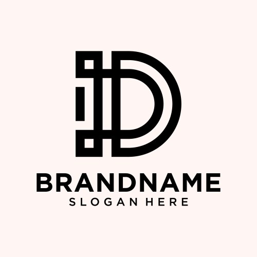 Letter d and lightning logo design inspiration Vector Image