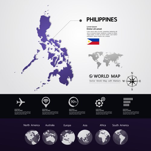 Northern mindanao map philippines Royalty Free Vector Image