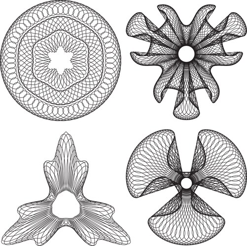 Six points guilloche pattern Royalty Free Vector Image