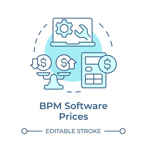 Bpm software prices blue gradient concept icon Vector Image Bpm software prices blue gradient concept icon Vector Image