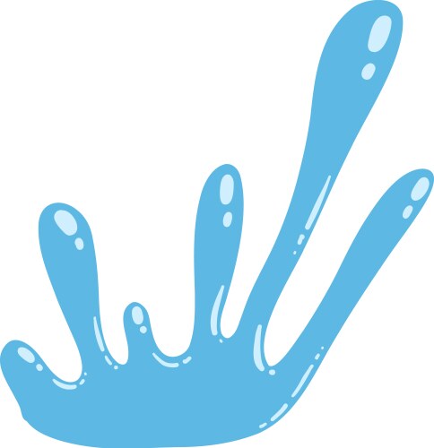 Cartoon blue dripping water drop splash spray Vector Image