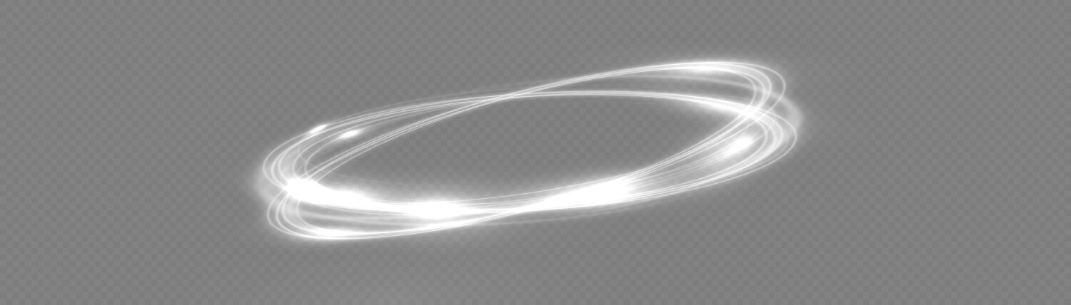 Light effect twirl white trail wave circle line Vector Image