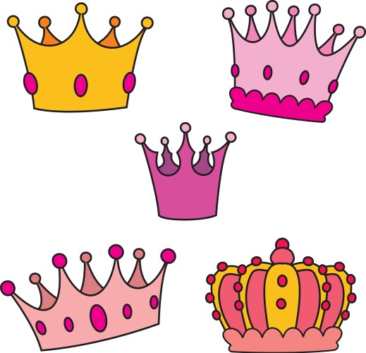 Paper crown template for kids games pies Vector Image