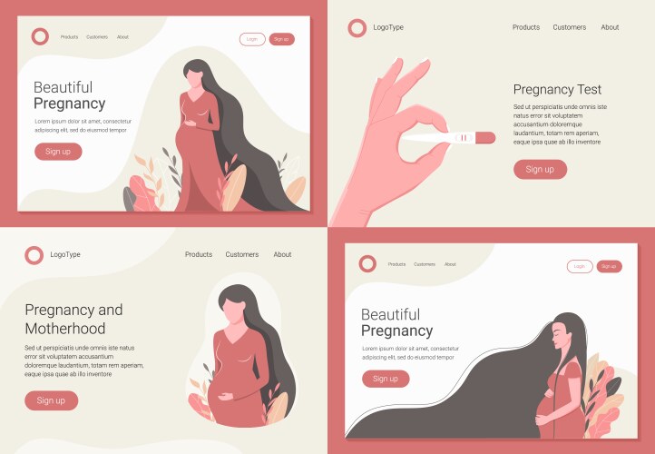 Maternity infographics set Royalty Free Vector Image