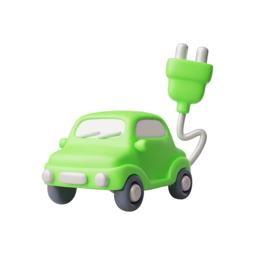 Electric car cartoon icon Royalty Free Vector Image