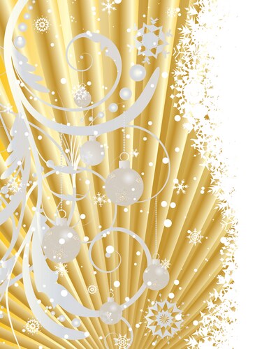 Gold background with music notes and snowflakes Vector Image