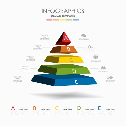 Pyramid infographic template Royalty Free Vector Image