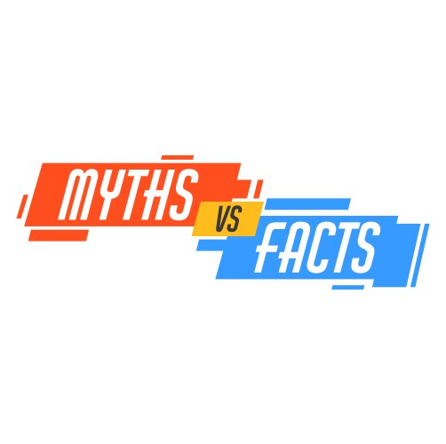 Myths vs facts truth versus false speech bubble Vector Image